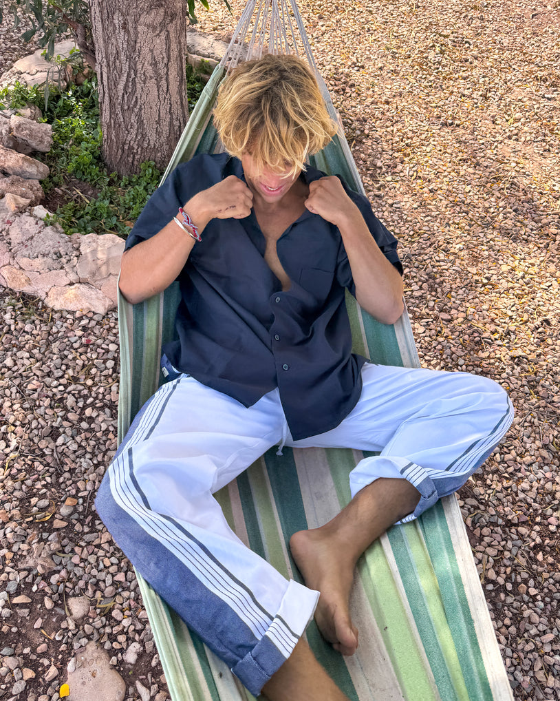 White & Navy Classic Lounge Pants – Tom's Trunks