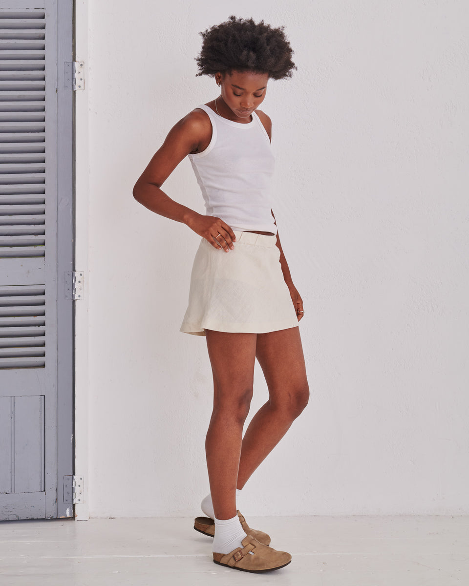 Sand & White Hemp Skort – Tom's Trunks