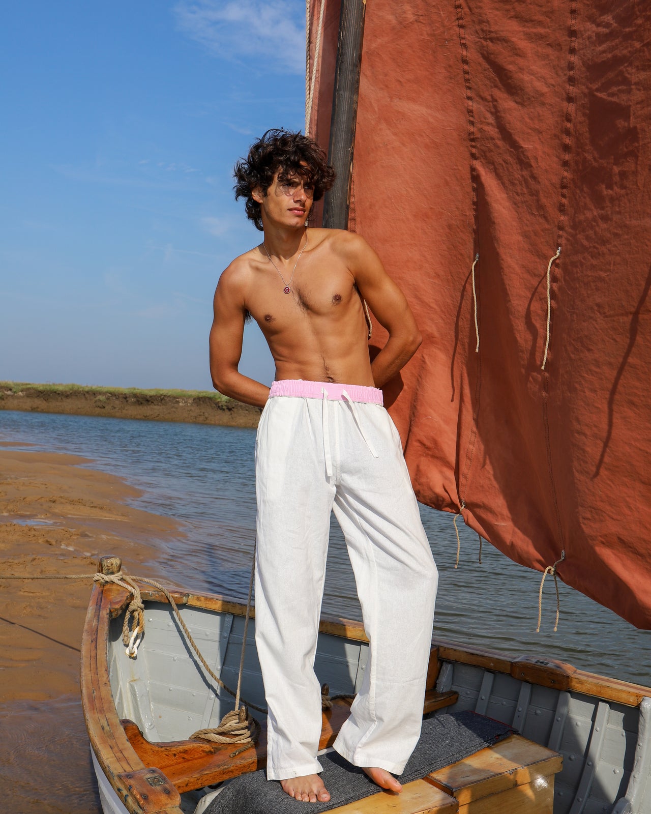 White & Pink Flipin' Linen Trouser – Tom's Trunks