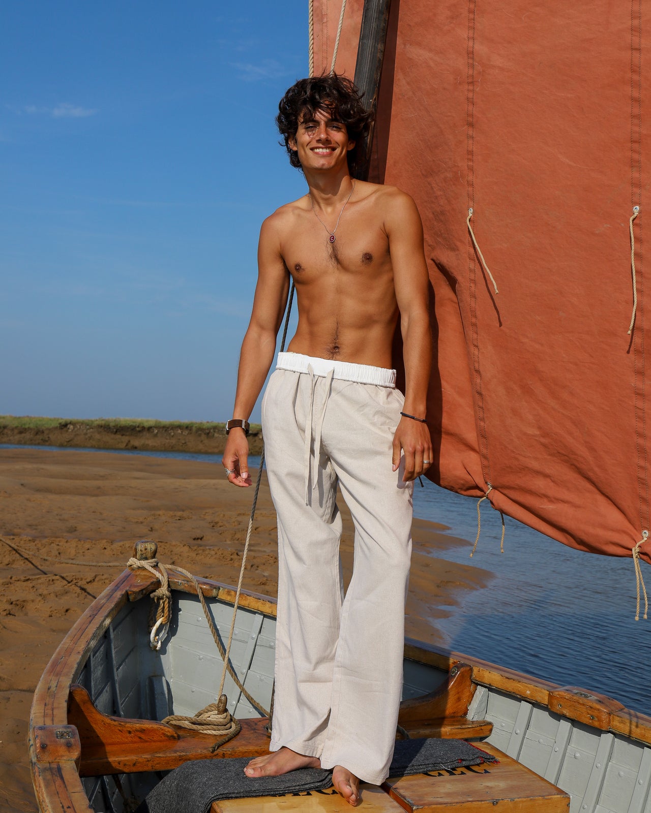 Sand & White Flipin' Linen Trouser – Tom's Trunks