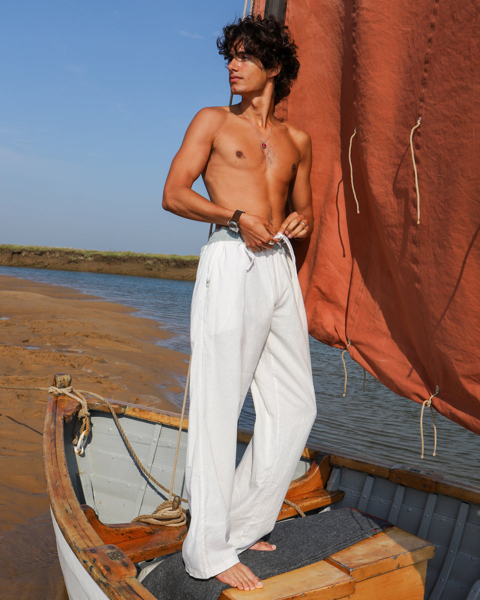 White & Olive Flipin' Linen Trouser – Tom's Trunks