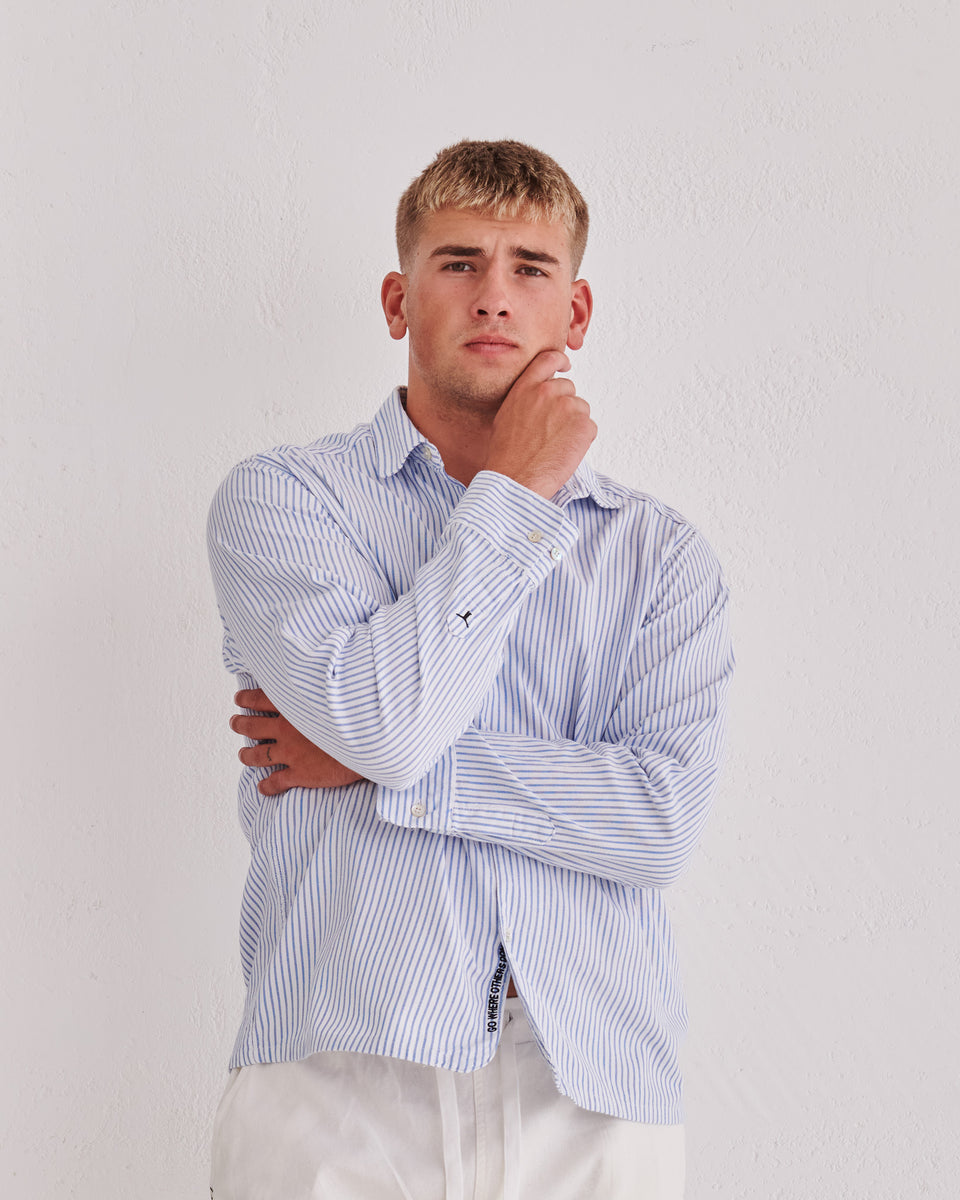 White & Blue Pinstripe Shirt – Tom's Trunks