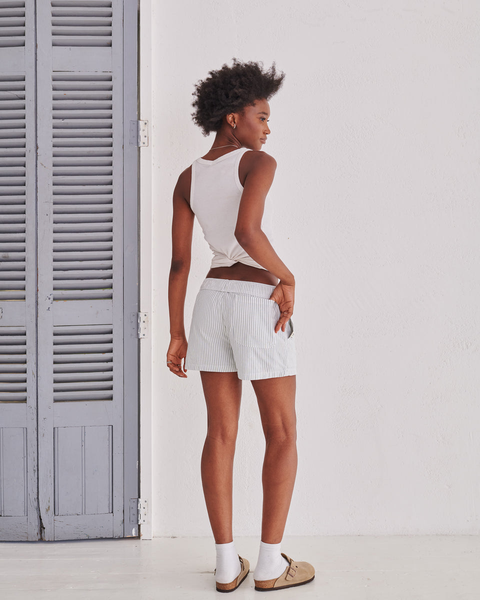 White & Green Pinstripe Short Shorts – Tom's Trunks