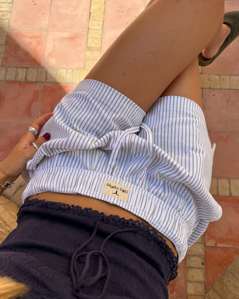 White & Green Pinstripe Short Shorts – Tom's Trunks