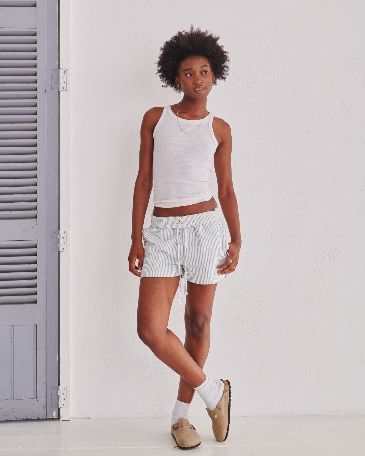 White & Green Pinstripe Short Shorts – Tom's Trunks