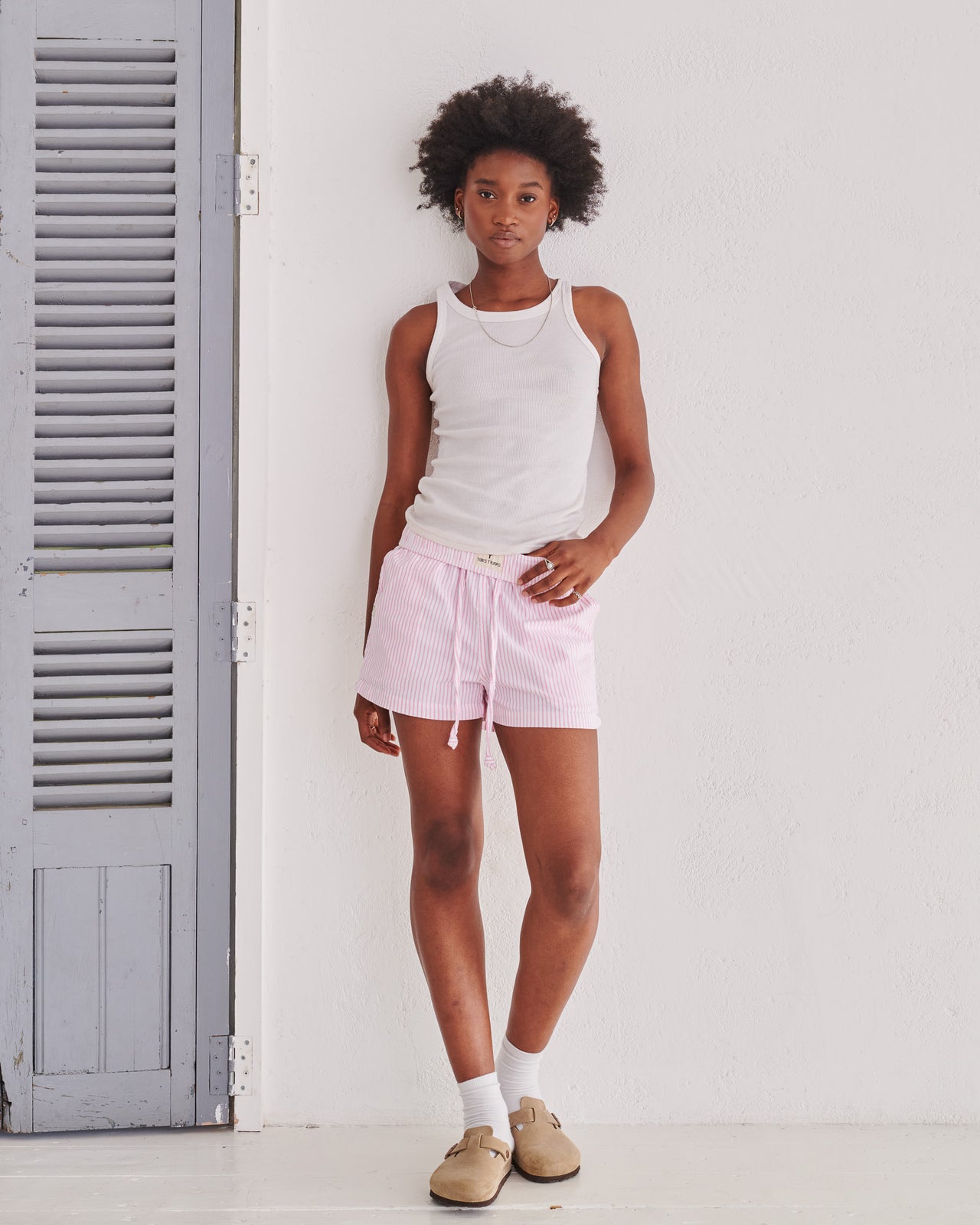 White & Pink Pinstripe Short Shorts – Tom's Trunks