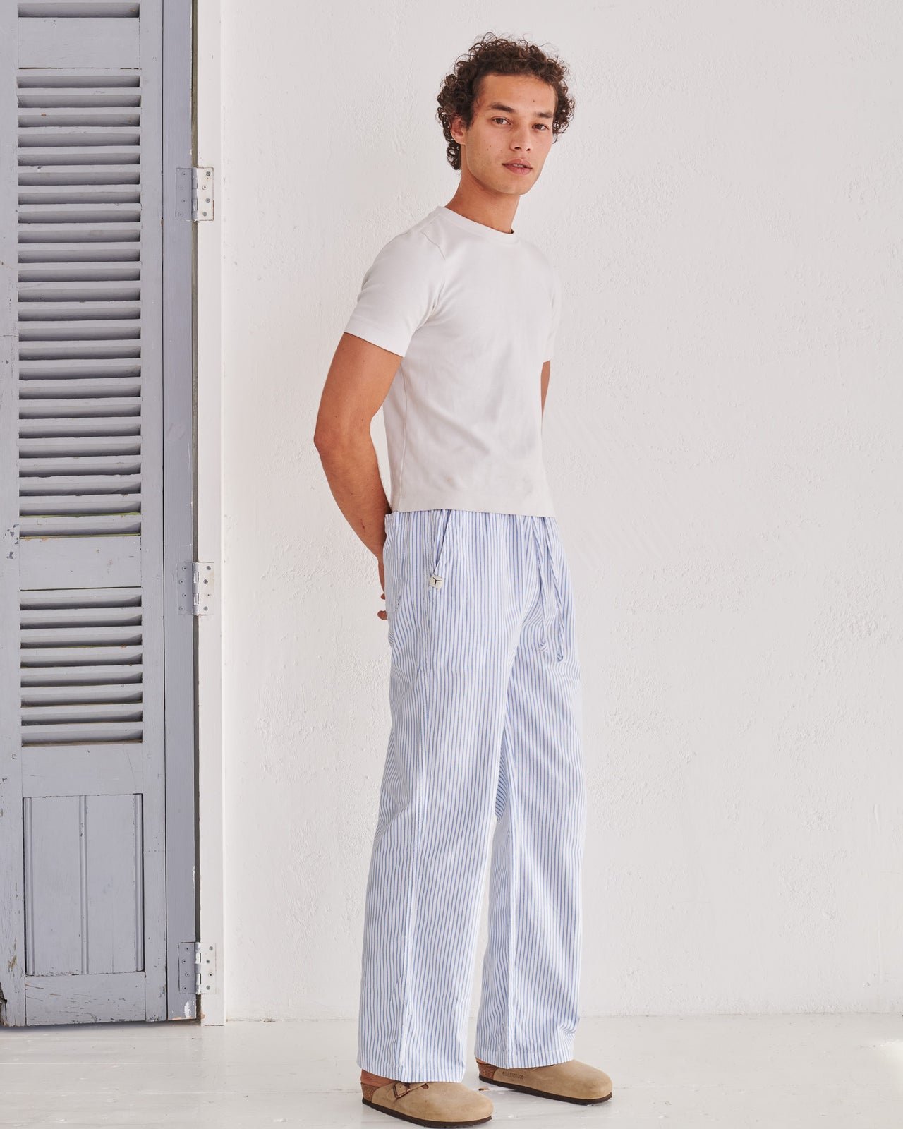 White & Blue Pinstripe Trousers – Tom's Trunks
