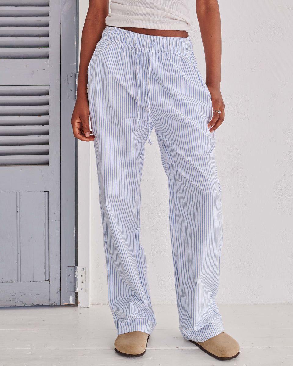 White & Blue Pinstripe Trousers – Tom's Trunks