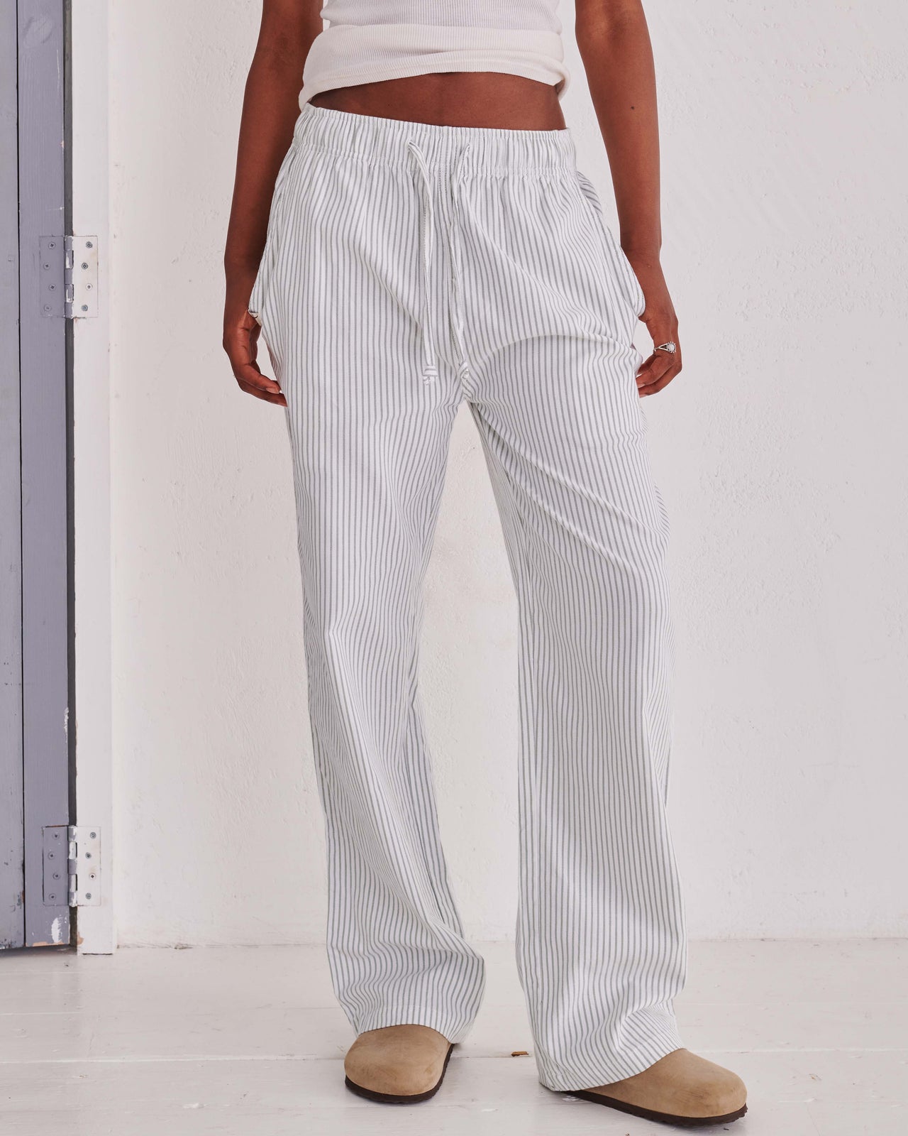 White & Green Pinstripe Trousers – Tom's Trunks