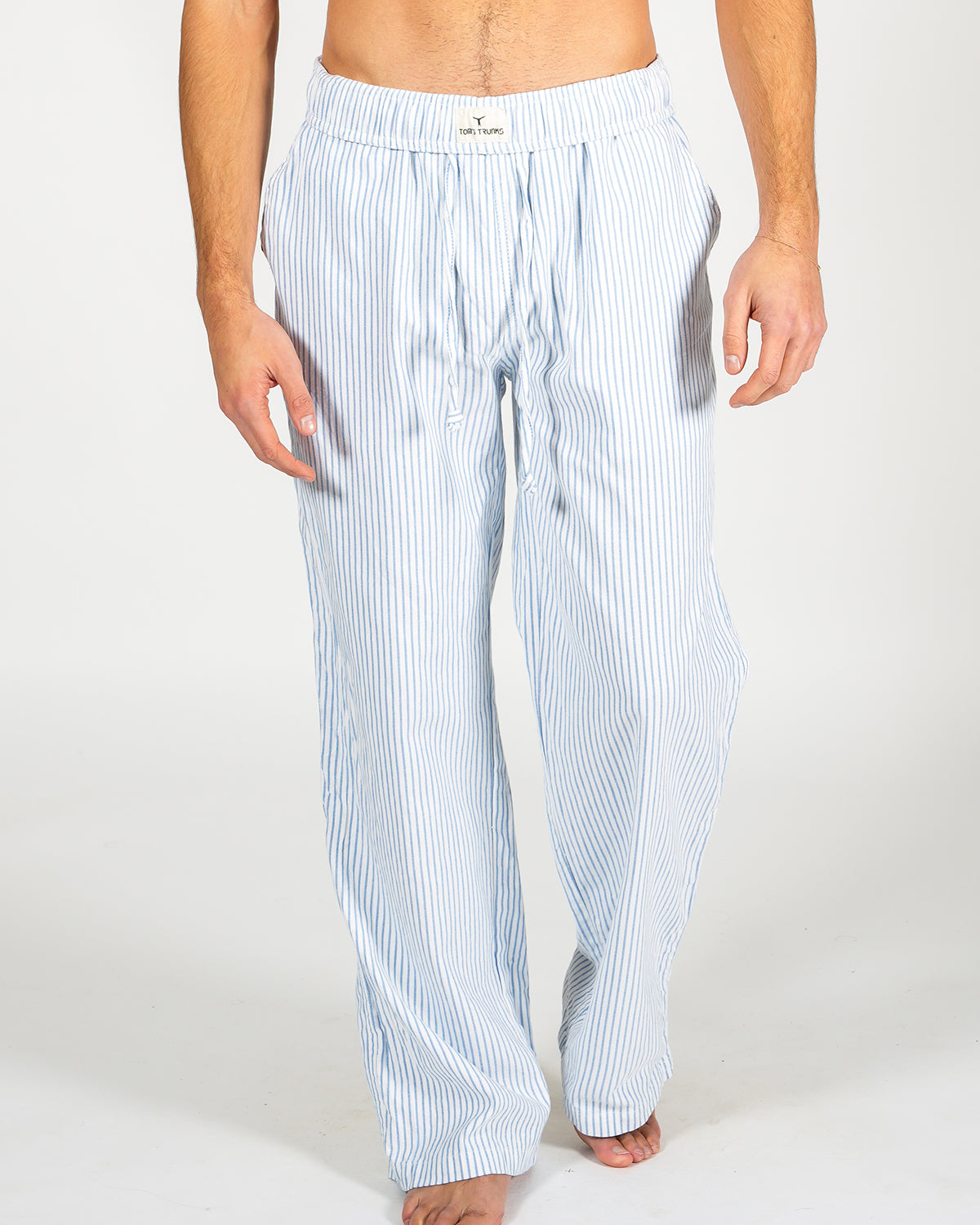 Pinstripe White and Blue Trouser – Tom's Trunks