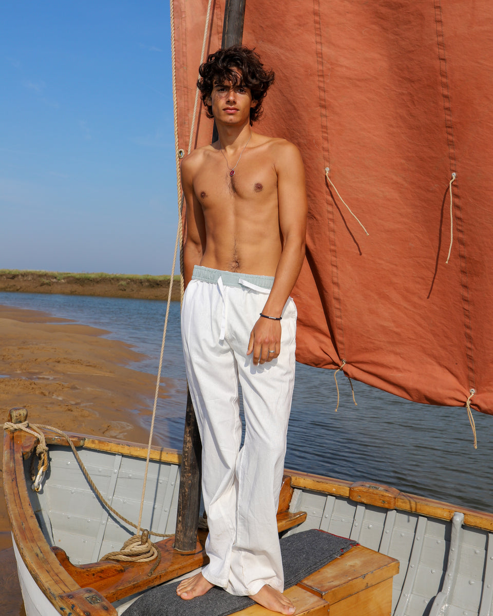 White & Olive Flipin' Linen Trouser – Tom's Trunks