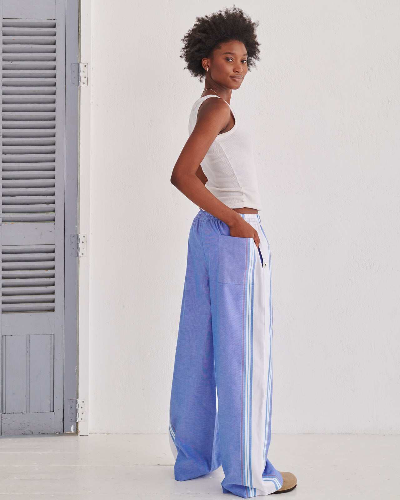 Blue Classic Wide Leg Trousers – Tom's Trunks